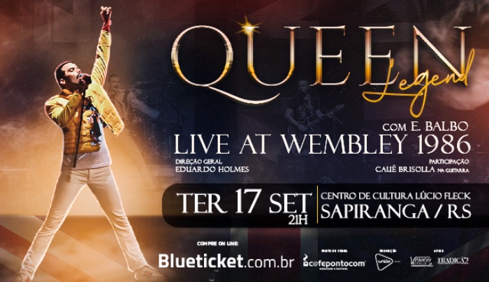 Queen Legend com E. Balbo Live At Wembley 1986 em Sapiranga - Evento ON